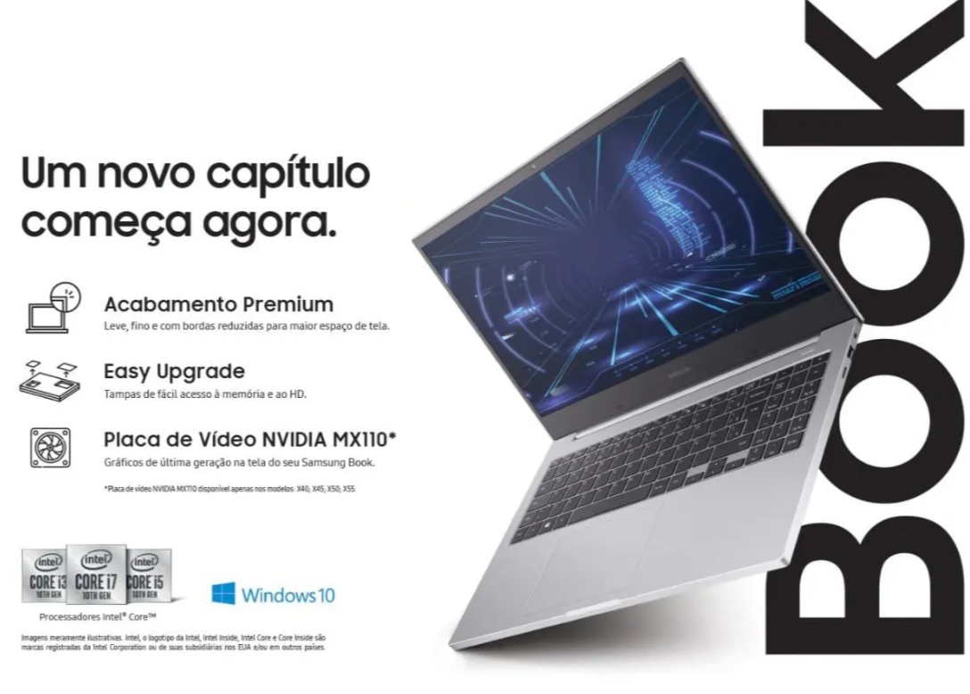 Notebook Samsung Book X45 Intel Core i5 8GB - 256GB SSD 15,6” Placa de ...