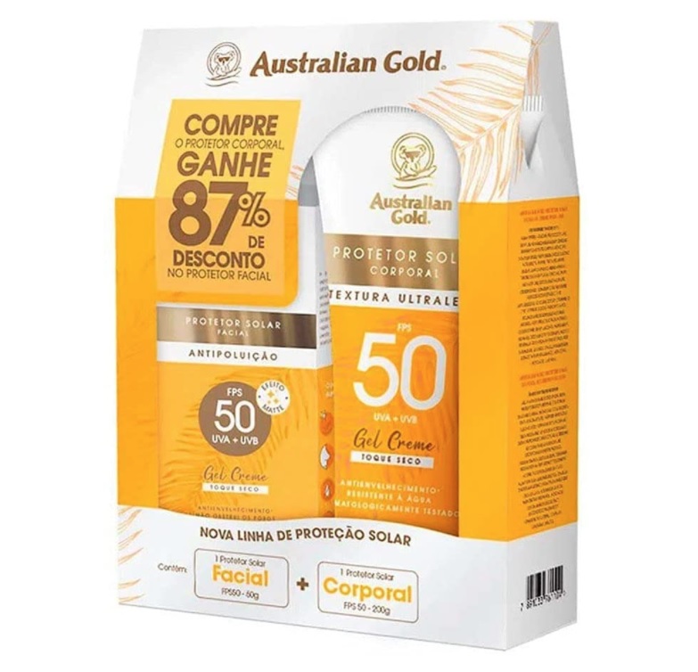 Kit Australian Gold Protetor Solar Corpo 200Gr E Facial 50Gr Fps50 ...