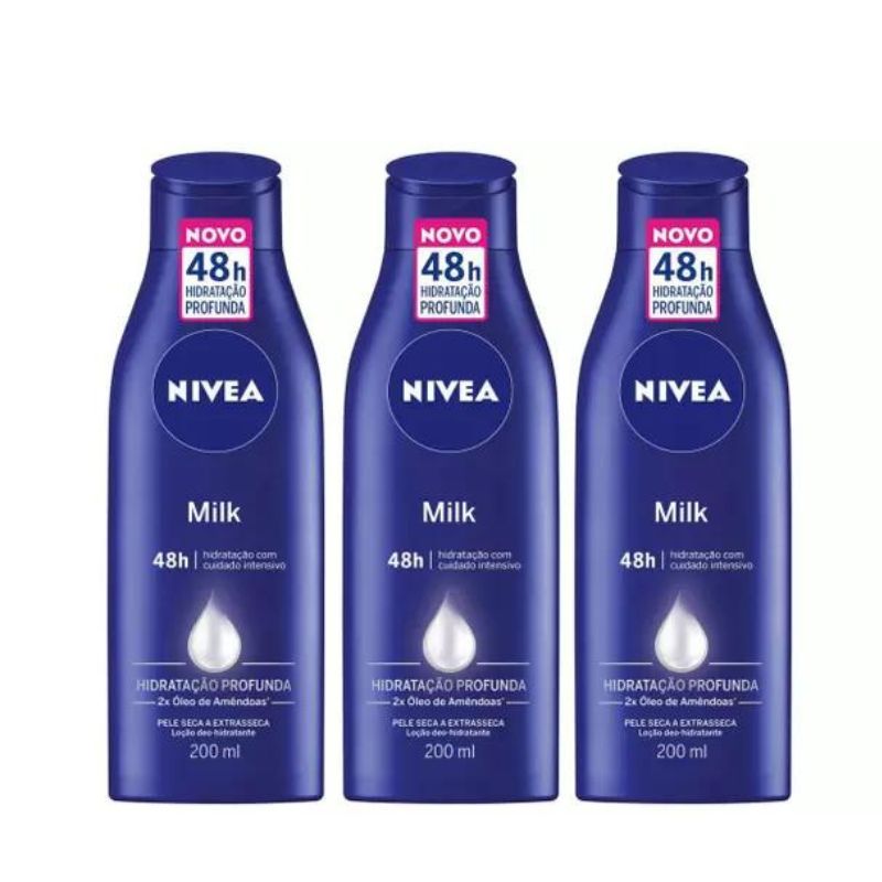 Kit Loção Deo-Hidratante Corporal Nivea Milk - Hidratação Profunda ... Kit Loção Deo-Hidratante Corporal Nivea Milk - Hidratação Profunda ...