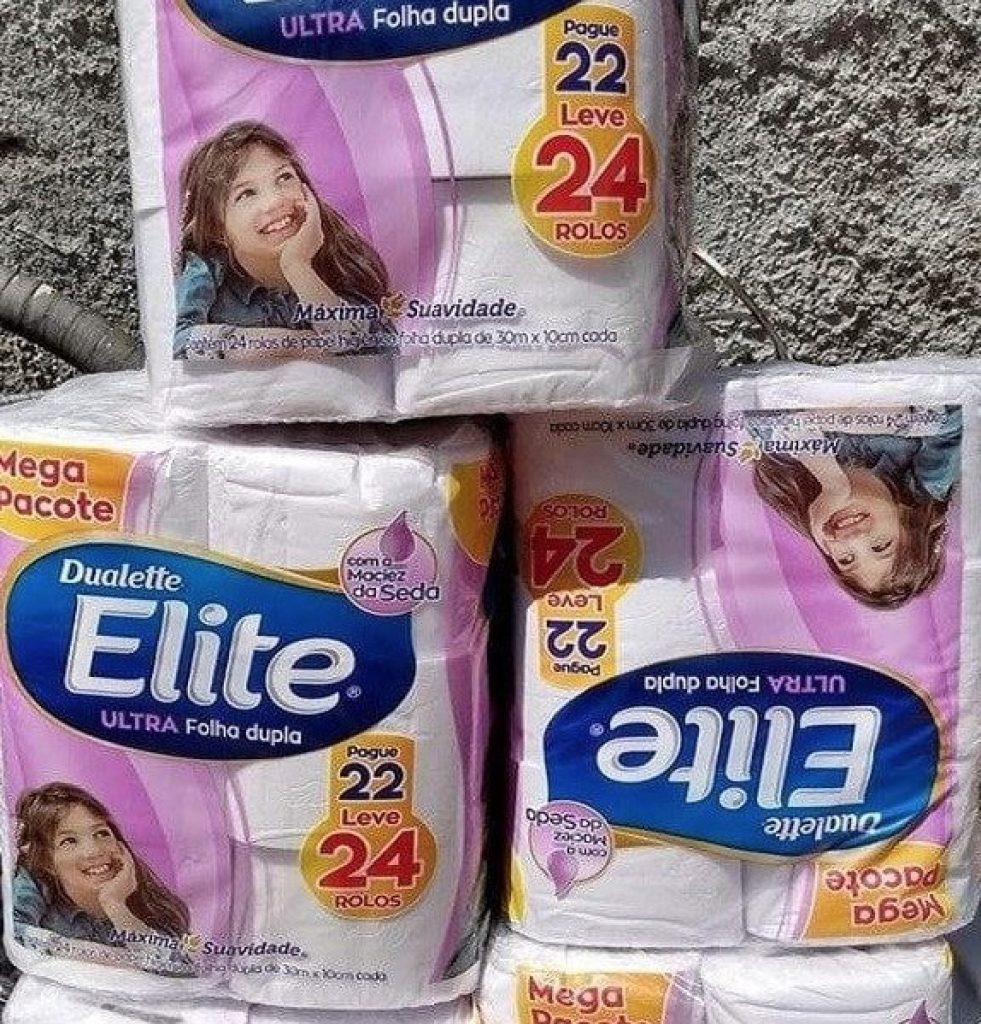 Papel Higiênico Elite Dualette Folha Dupla Ultra 24 Rolos Branco Wt