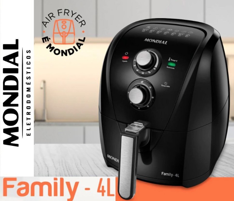Fritadeira Elétrica Sem Óleo Air Fryer Mondial Family AFN40FB 4 L ...