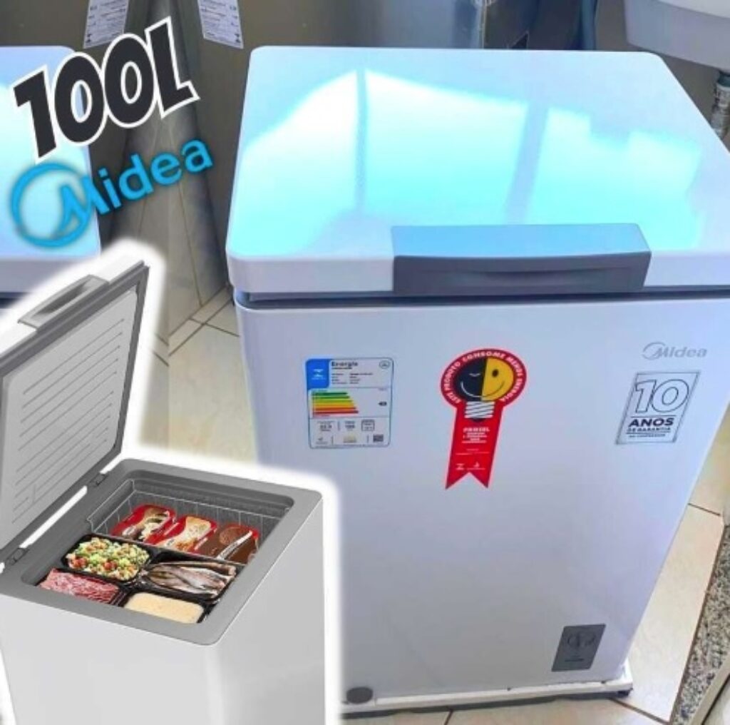 Freezer Horizontal Midea 100 Litros Branco CFA10B2 220 Volts - WT Promoções